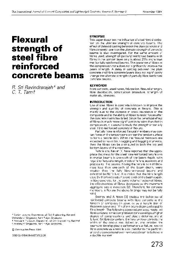 (PDF) Flexural strength of steel fibre-reinforced beams
