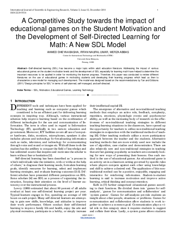 (PDF) A Competitive Study towards the impact of educational games on ...
