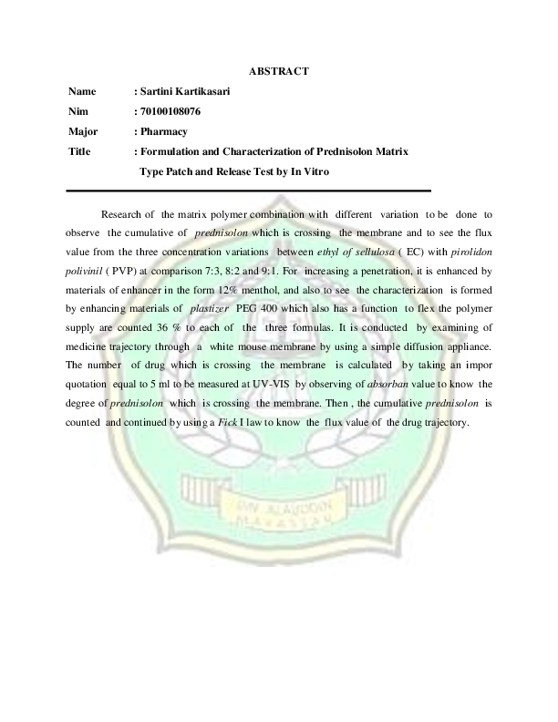 (DOC) Formulation and Characterization of Prednisolon Matrix Type Patch ...