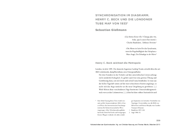 Synchronisation im Diagramm. Henry C. Beck und die Londoner Tube Map ...