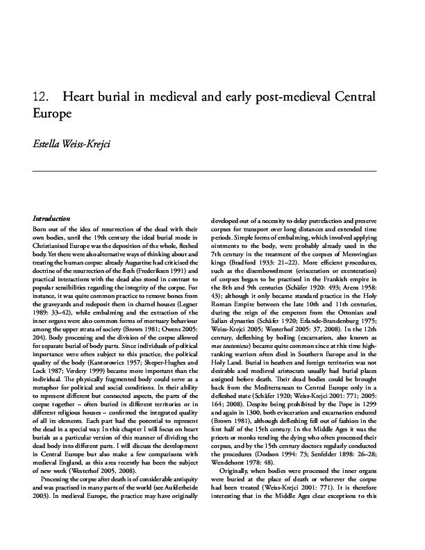 (PDF) 2010 Heart burial in medieval and early post-medieval central ...