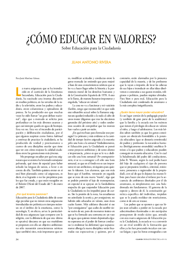 (PDF) ¿CÓMO EDUCAR EN VALORES?