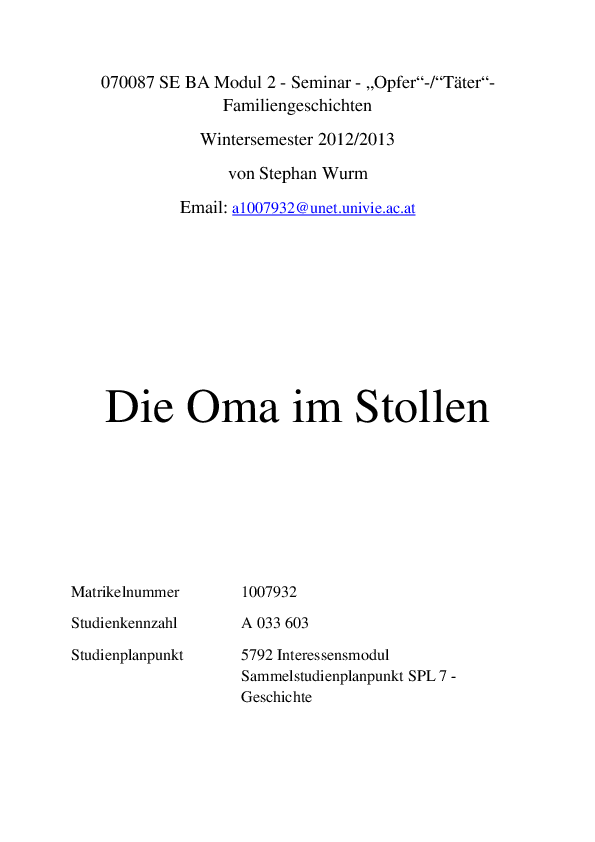 (PDF) Die Oma im Stollen