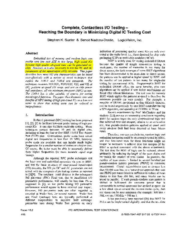 (PDF) Complete, Contactless 110 Testing - Reaching the Boundary in ...