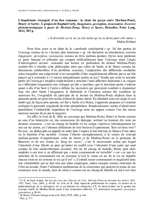 (PDF) Jonathan Soskin, "L'inquiétante étrangeté d'un lieu commun : la ...