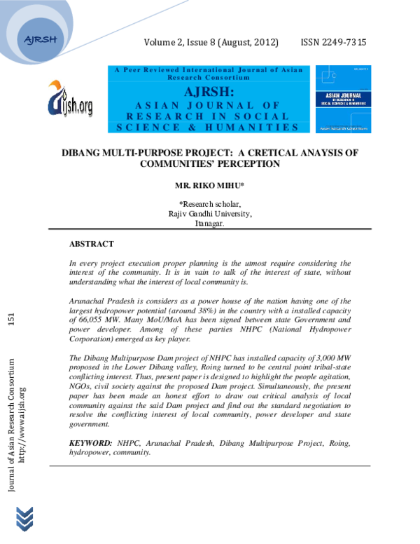 (PDF) Dibang Multipurpose Project comm