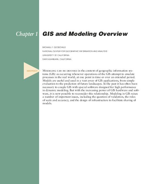 (PDF) ABSTRACT GIS and Modeling Overview
