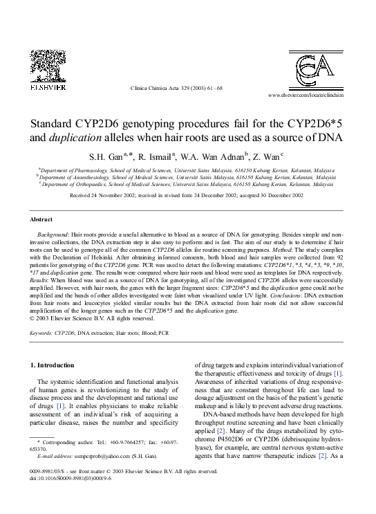 (PDF) Standard CYP2D6 genotyping procedures fail for the CYP2D6*5 and duplication alleles when ...