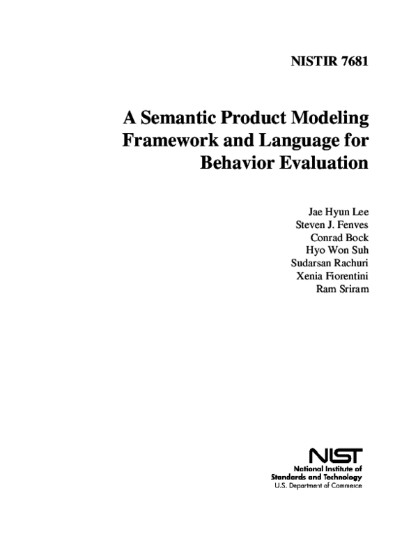 (PDF) A Semantic Product Modeling Framework and Language for Behavior Evaluation