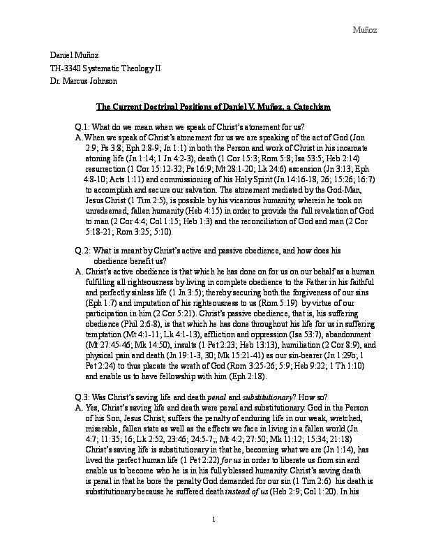(PDF) Doctrinal Position Catechism