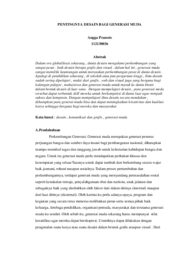 (PDF) PENTINGNYA DESAIN BAGI GENERASI MUDA.
