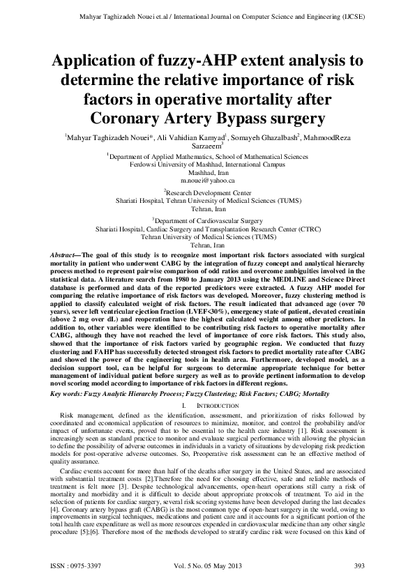 (PDF) Application of fuzzy-AHP extent analysis to determine the relative importance of risk ...
