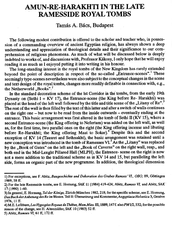 (PDF) Amun-Re-Harakhti in the late Ramesside Royal Tombs