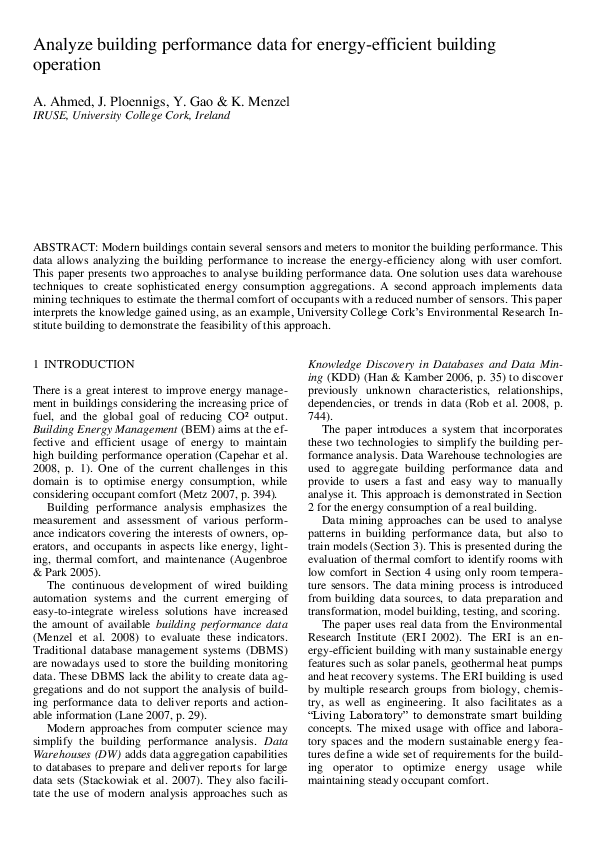 (PDF) Analyse building performance data for energy-efficient building ...