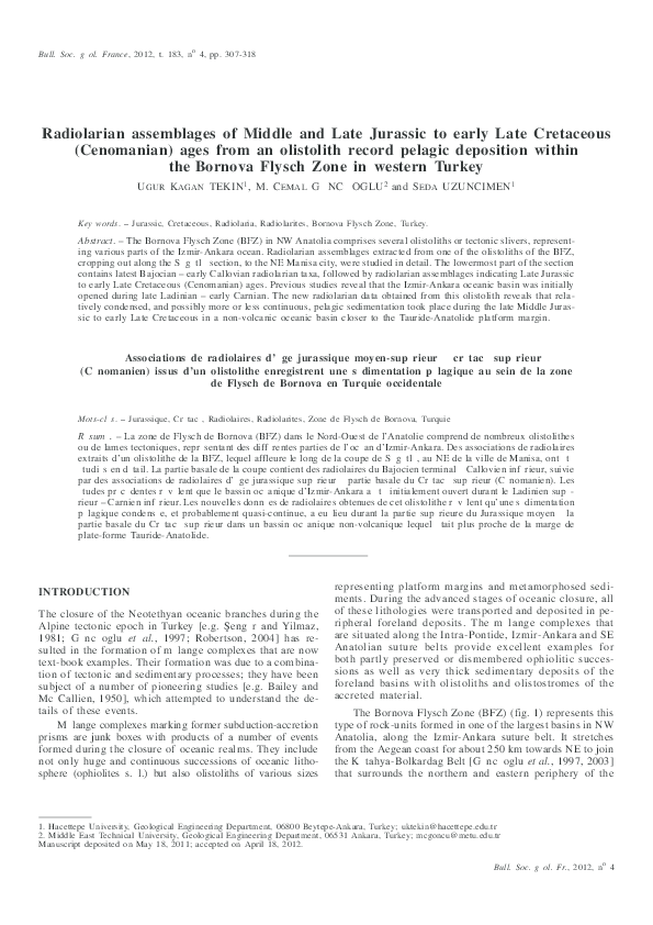 (PDF) Radiolarian assemblages of Middle and Late Jurassic to early Late ...