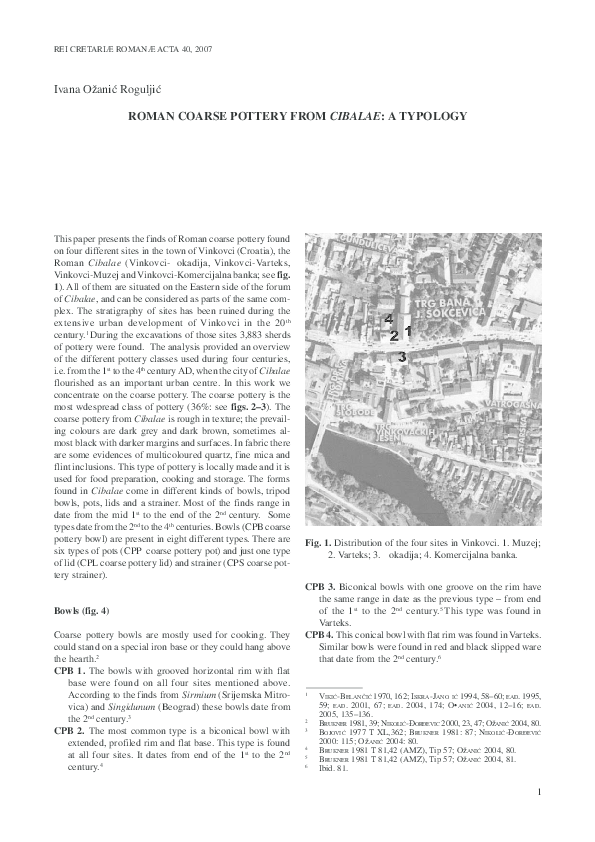 (PDF) Roman Coarse Pottery from Cibalae: a Typology