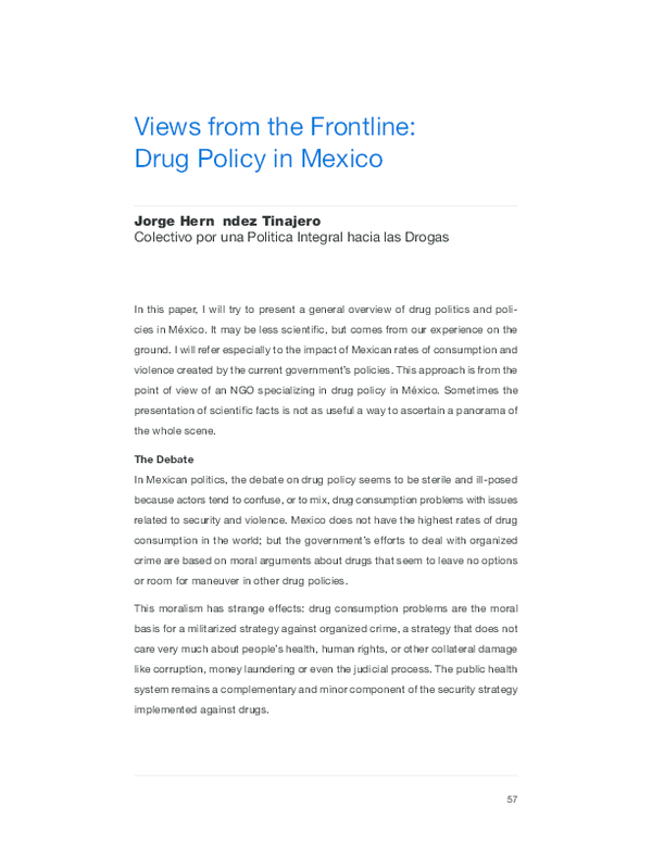 (PDF) Views From the Frontline: Drug Policy in Mexico