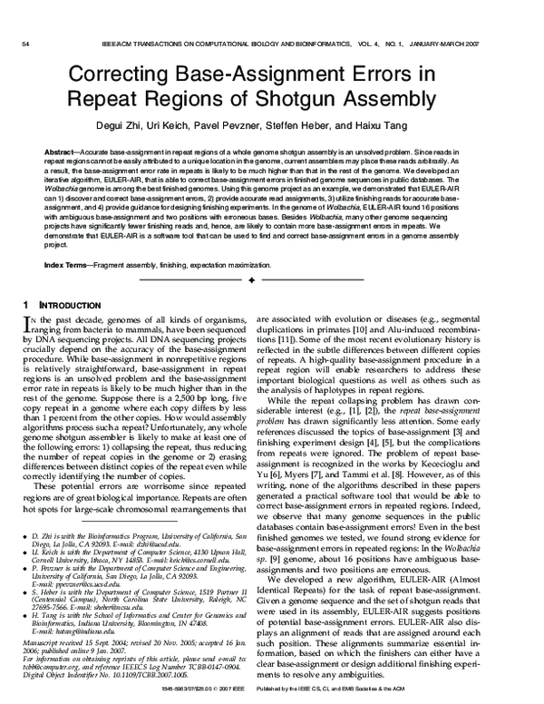 (PDF) Correcting Base-Assignment Errors in Repeat Regions of Shotgun ...