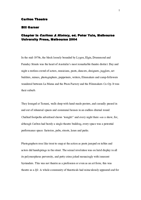 (DOC) Carlton Theatre