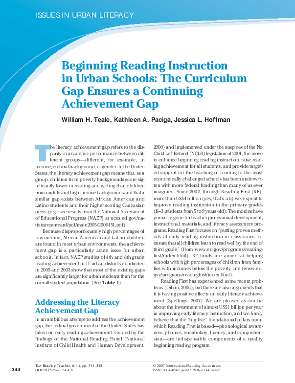 (PDF) Raising Urban Students' Literacy Achievement by Engaging in ...