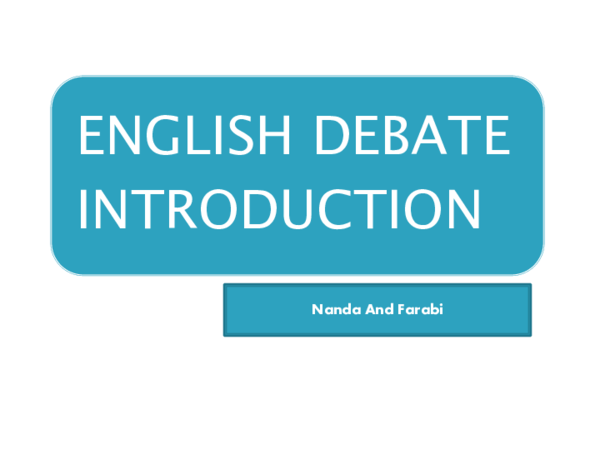 (PPT) Debate Introduction