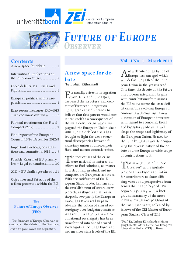 (PDF) Future of Europe Observer No. 1/2013