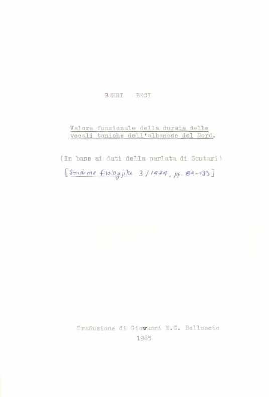 (PDF) 1985_Bahri BECI, VALORE FUNZIONALE DELLA DURATA DELLE VOCALI DELL ...