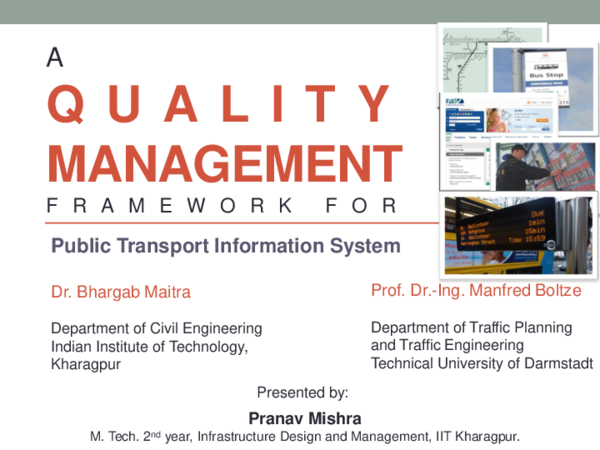 (PPT) A Quality Management Framework for Public Transport Information ...