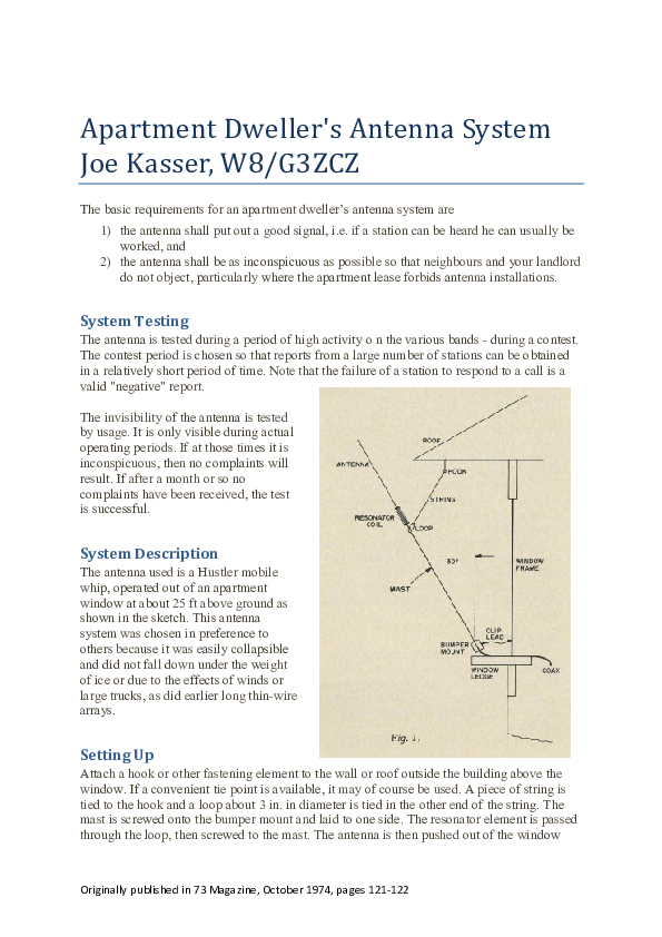 (PDF) Apartment Dweller's Antenna System