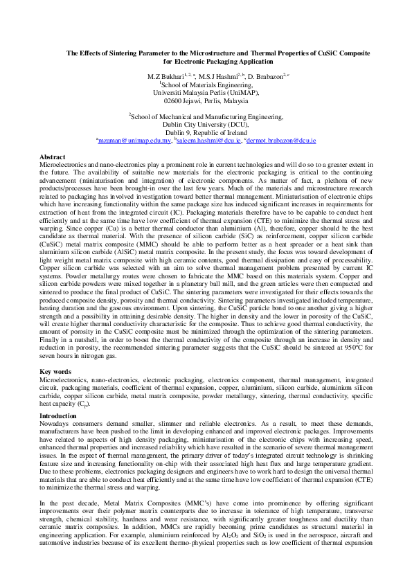 (PDF) The Effects of Sintering Parameter to the Microstructure and Thermal Properties of CuSiC ...