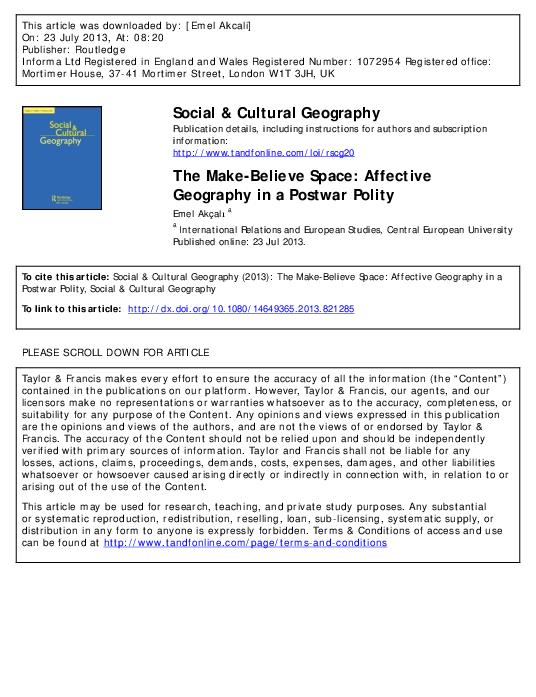 (PDF) Book Review: The Make-Believe Space: Affective Geography in a ...