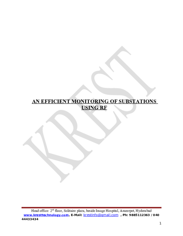 Doc 9 An Efficient Monitoring Of Substations Using Microcontroller Base