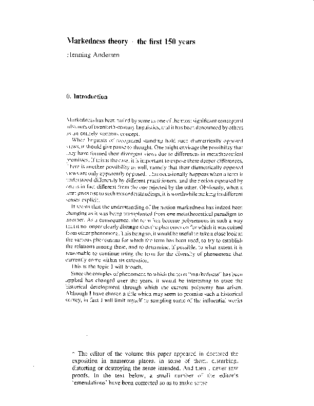 (PDF) 1989 Markedness theory : the first 150 years