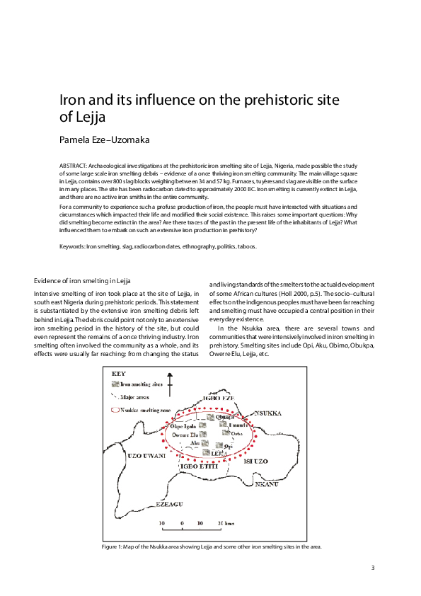 (PDF) Iron and its influence on the prehistoric site of Lejja