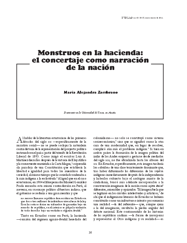 (PDF) Monstruos en la hacienda: el concertaje como narración de la nación