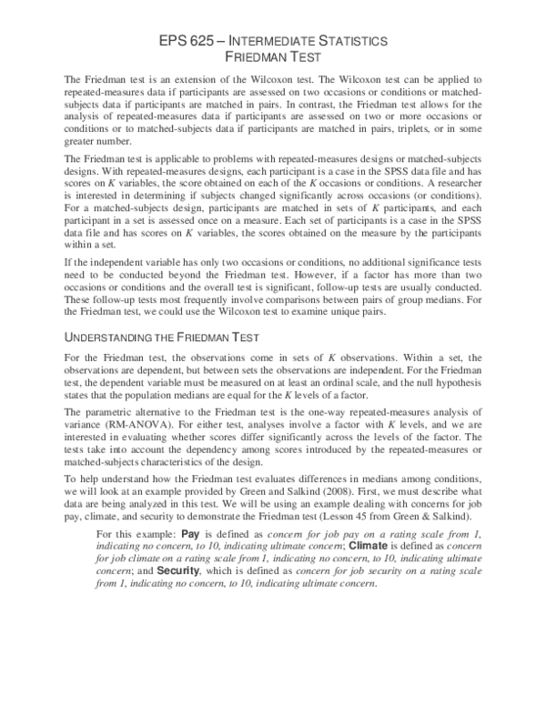 (PDF) The Friedman Test