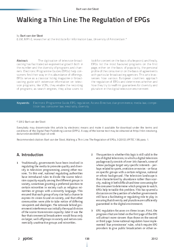 (PDF) Walking a Thin Line: The Regulation of EPGs