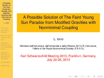 (PDF) A Possible Solution of The Faint Young Sun Paradox from Modified ...