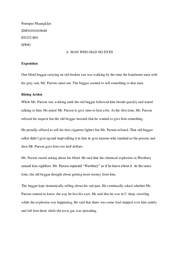 (DOC) A man who had no eyes