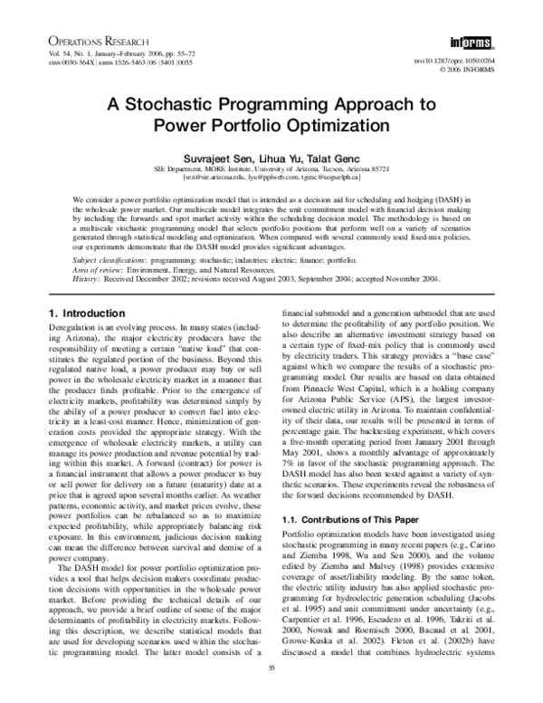(PDF) stochastic programming approach to power portfolio optimization (PDF) stochastic programming approach to power portfolio optimization