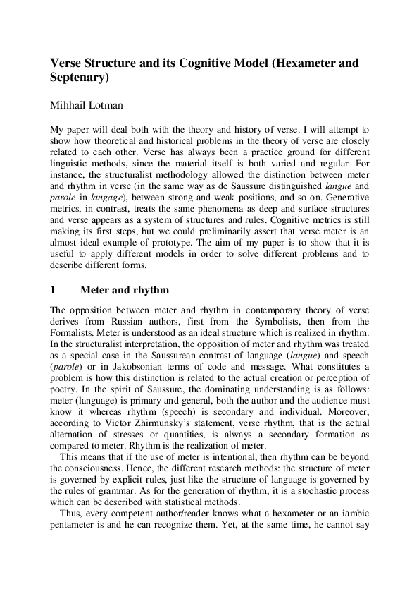 (PDF) Verse structure...