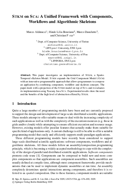 (PDF) STKM on SCA: a Unified Framework with Components, Workflows and ...