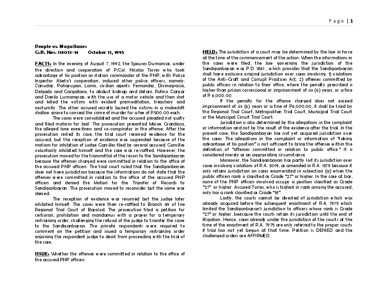 (DOC) Case Digests for Crimpro