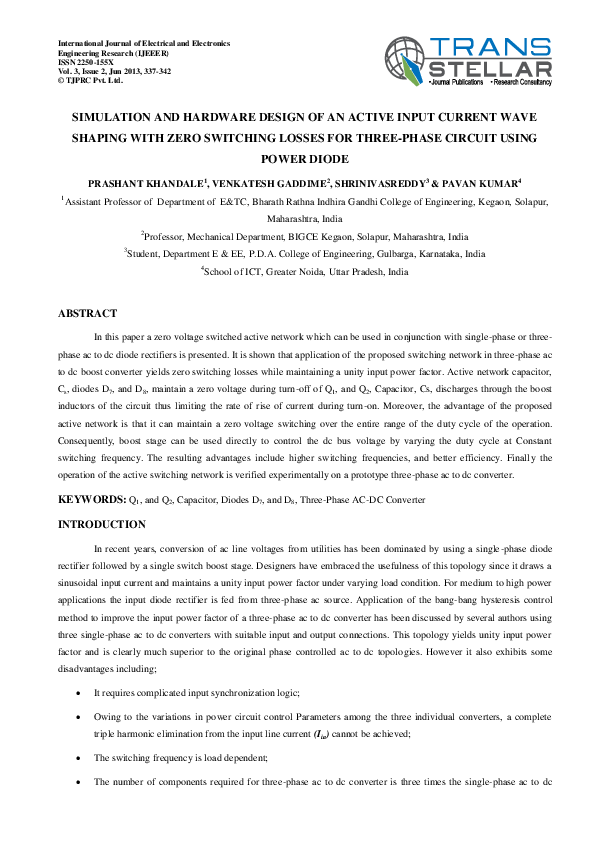 Pdf Simulation And Hardware Design Of An Active Input Current Wave Shaping With Zero Switching