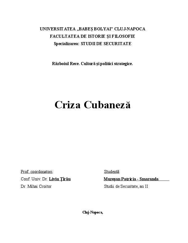 (DOC) Criza Cubaneza