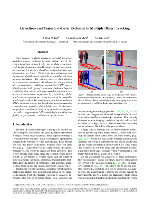 Pdf Detection And Trajectory Level Exclusion In Multiple Object Tracking