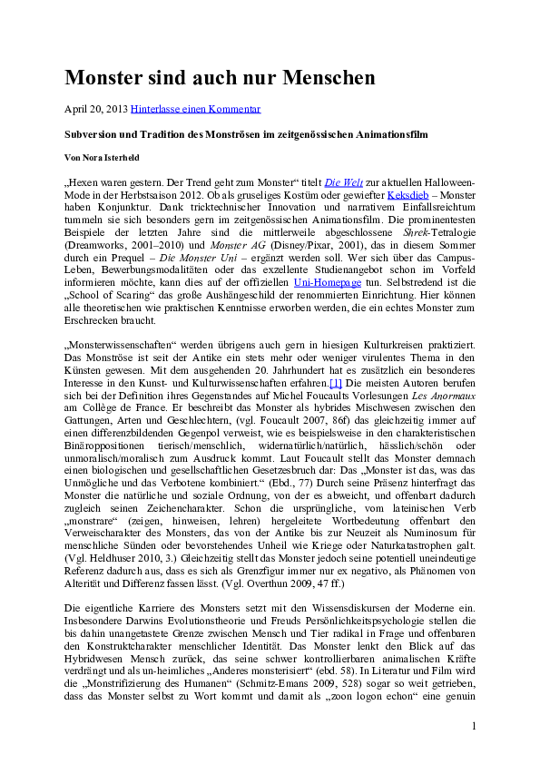 (DOC) Isterheld Monster sind auch nur | John Merker - Academia.edu