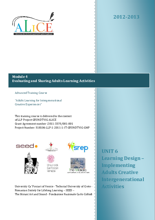 (PDF) Evaluating and Sharing Adults Learning Activities