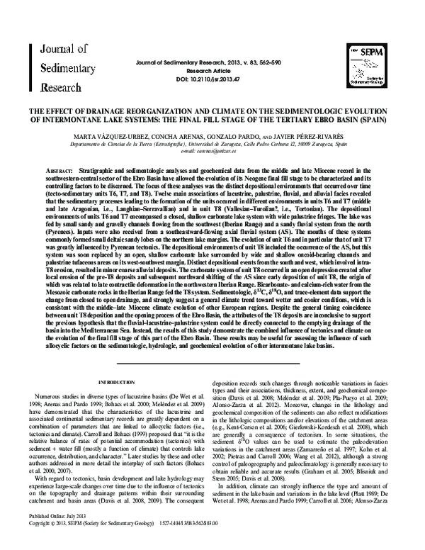 (PDF) The effect of drainage reorganization and climate on the ...