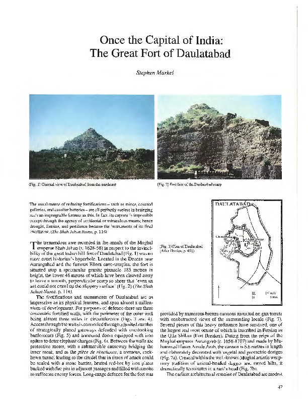 (PDF) Once the Capital of India: The Great Fort of Daulatabad